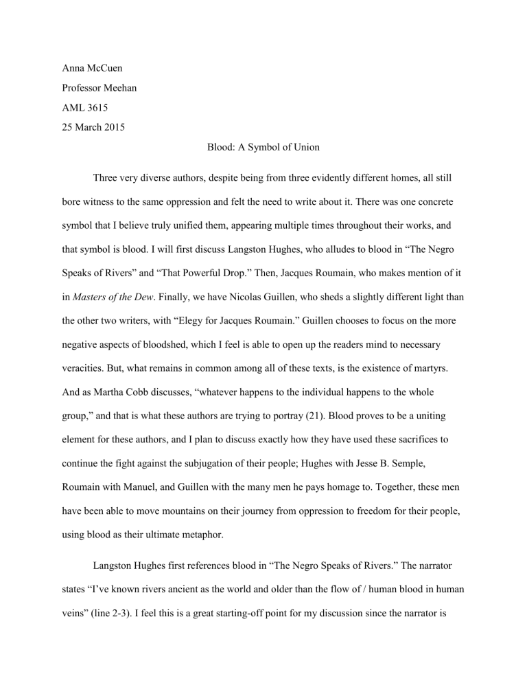 Blood: A Symbol of Union in Literary Works