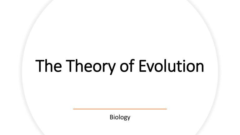 The Theory of Evolution - Biology Textbook