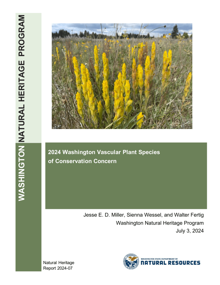 2024 Washington Vascular Plant Conservation Report