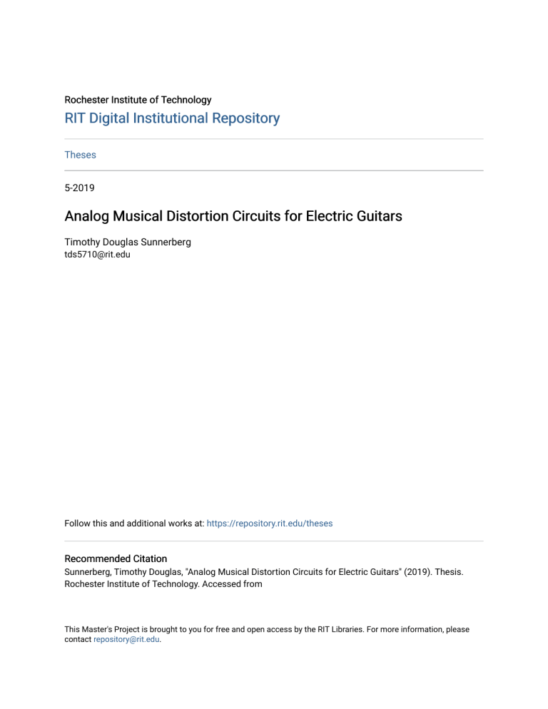 Analog Musical Distortion Circuits for Electric Guitars Thesis