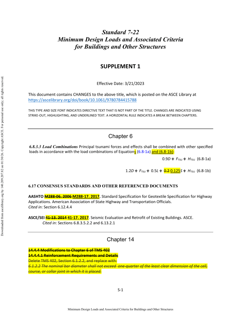 ASCE 7-22 Supplement 1: Design Loads & Criteria