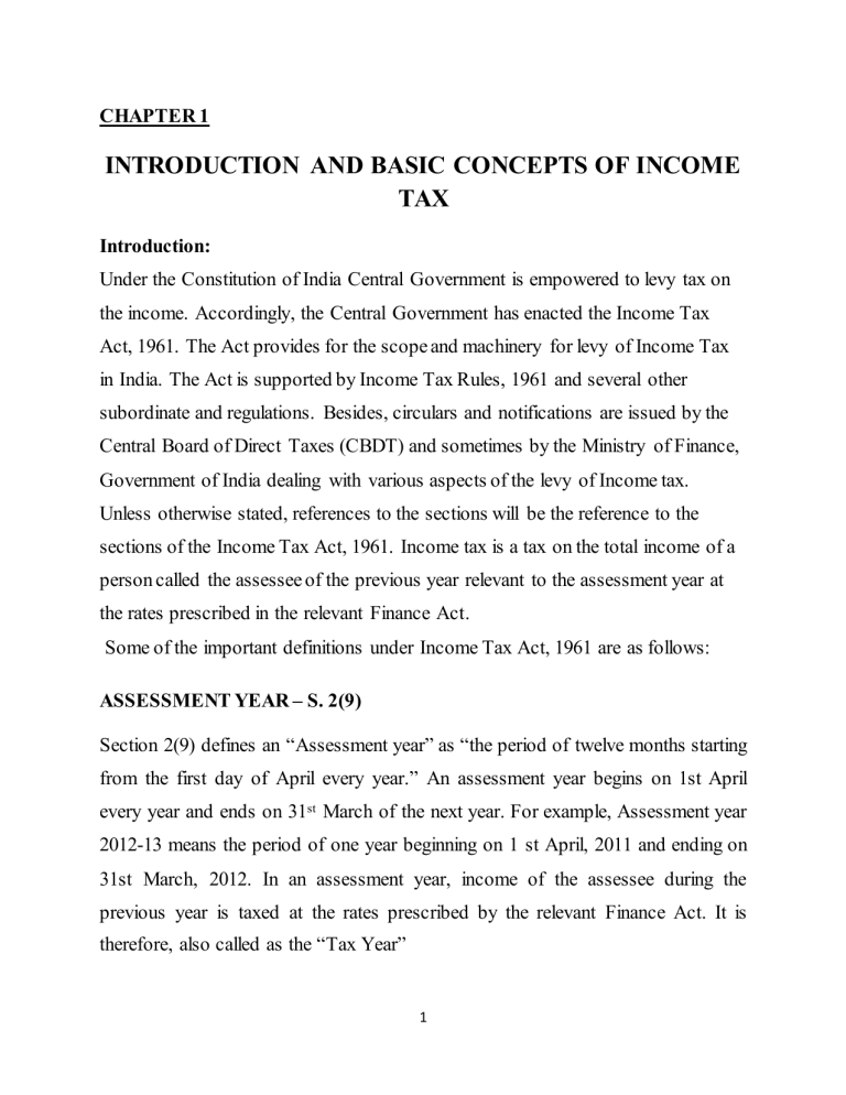 Income Tax Basics: Introduction & Key Concepts