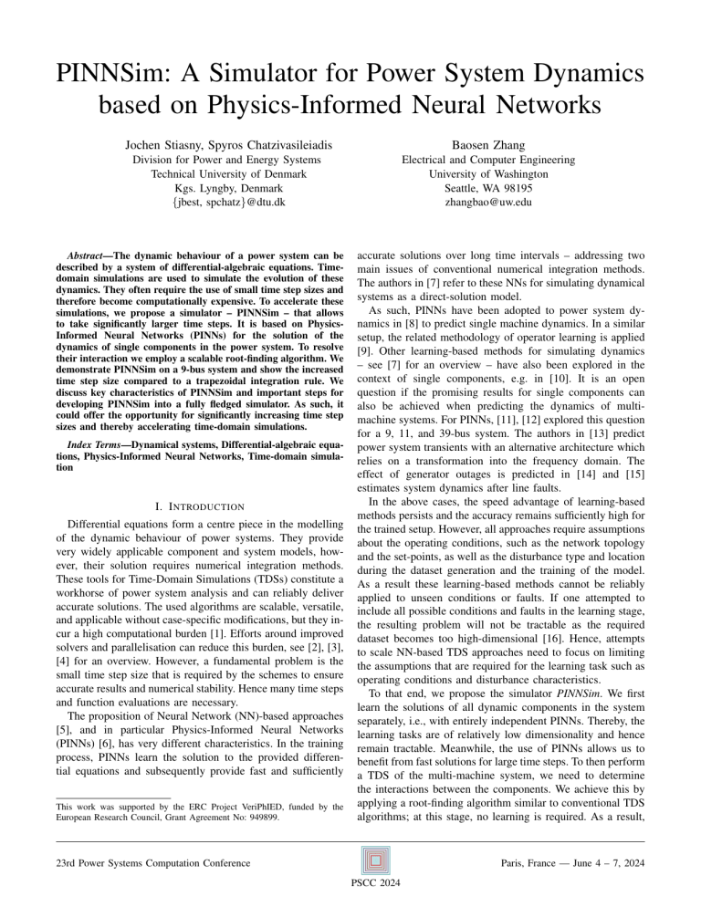 PINNSim: Power System Dynamics Simulator Using Physics-Informed Neural ...