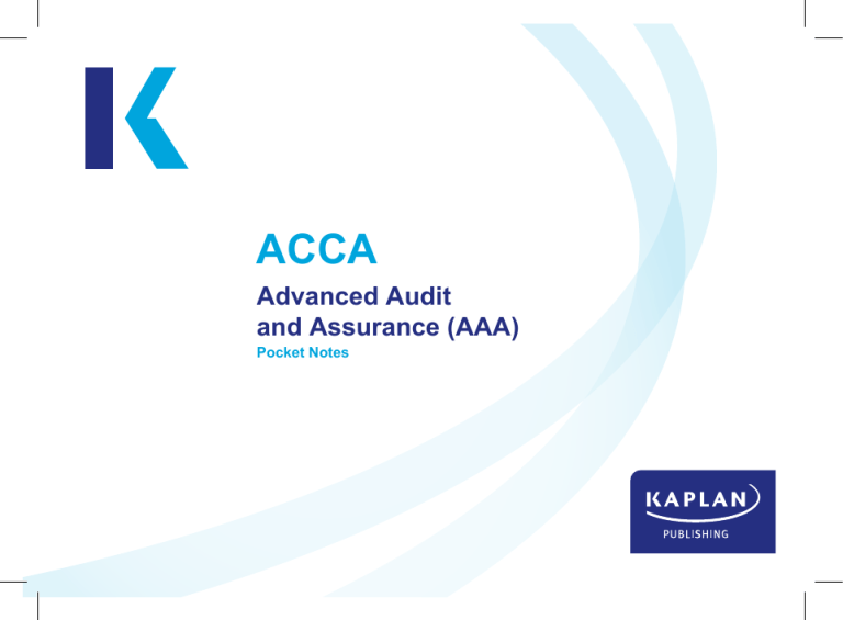 ACCA Advanced Audit and Assurance (AAA) Pocket Notes