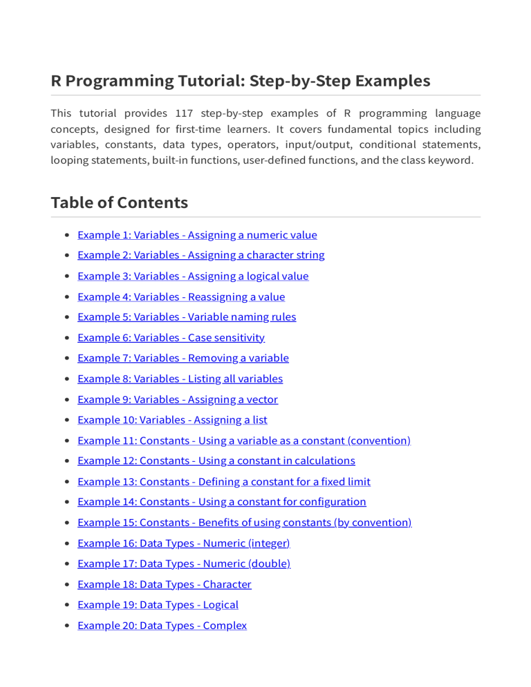 R Programming Tutorial: 117 Step-by-Step Examples