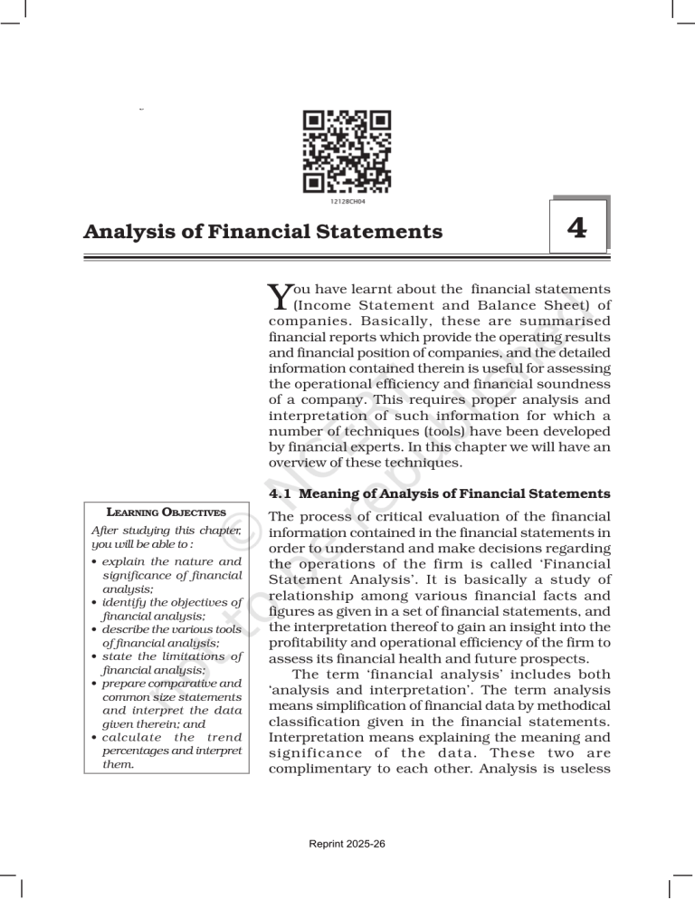 Analysis of Financial Statements: Techniques & Tools