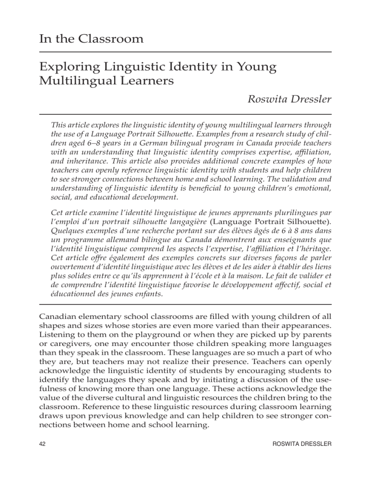 Exploring Linguistic Identity in Young Multilingual Learners