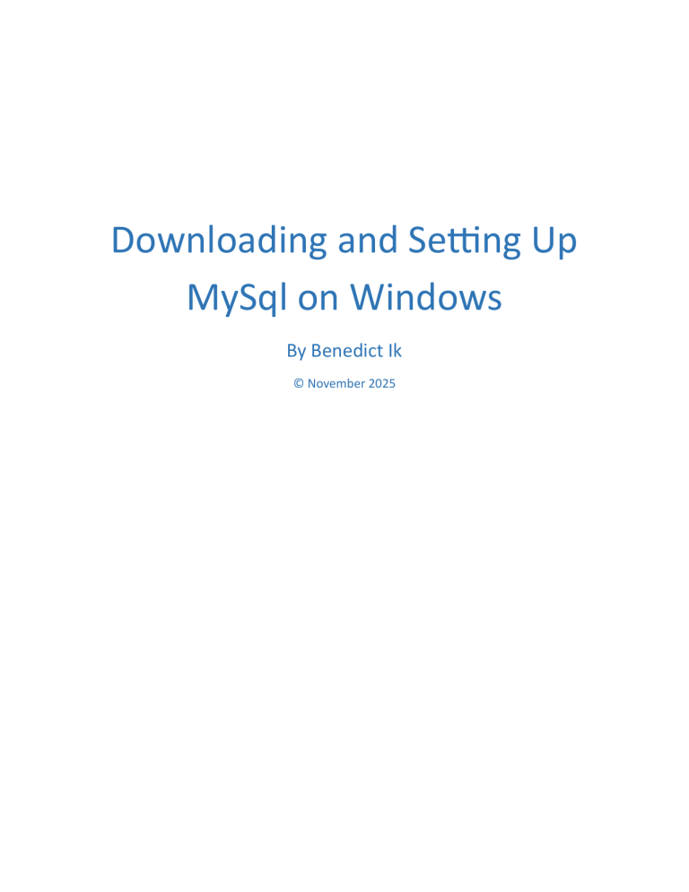 How to Download and Set Up MySQL on Windows