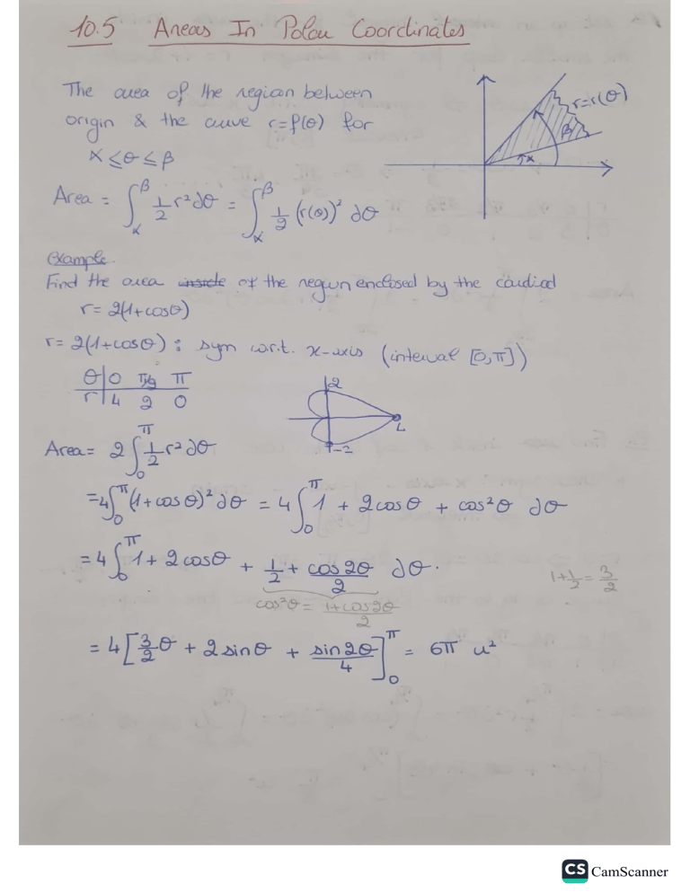 Areas in Polar Coordinates: Calculus Lesson with Cardioid Example