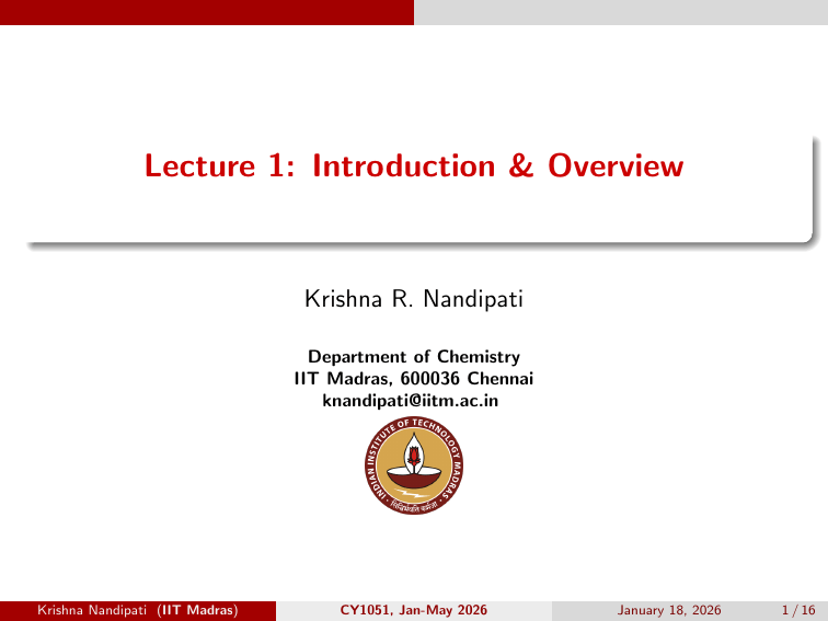 Lecture 1: Introduction to Spectroscopy