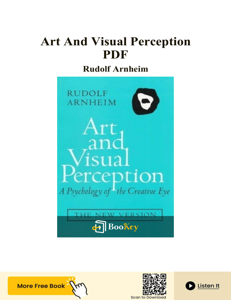 Art and Visual Perception Summary by Rudolf Arnheim