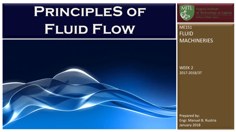 Principles of Fluid Flow - Fluid Machineries