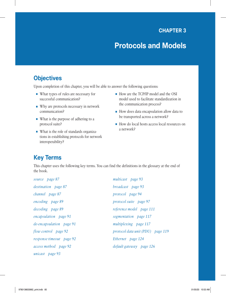 Chapter 3: Protocols and Models - Network Communication Basics