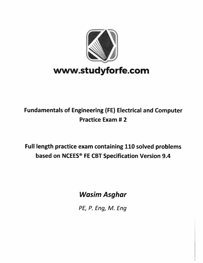 FE Electrical and Computer Practice Exam #2: 110 Solved Problems