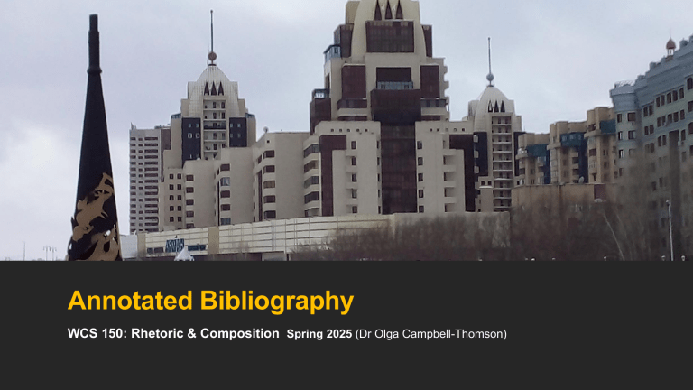 Annotated Bibliography Assignment Guide