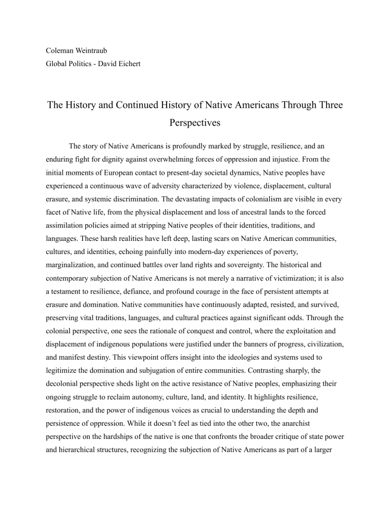 Native American History: Three Perspectives