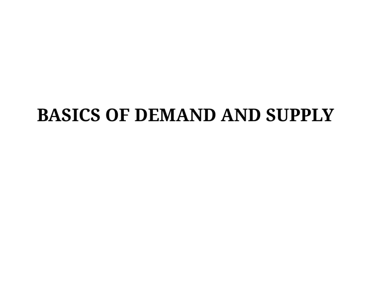 Basics of Demand and Supply: Economics Fundamentals