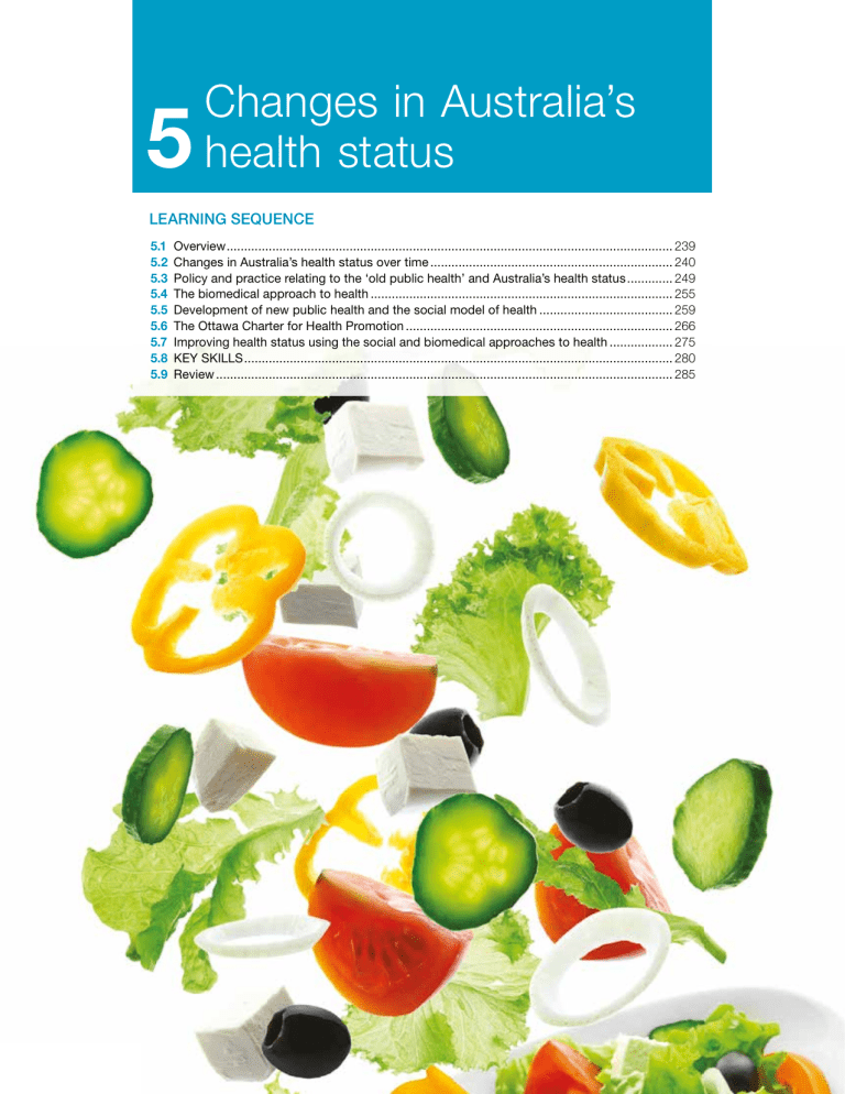 Changes in Australia’s Health Status: VCE Health and Human Development