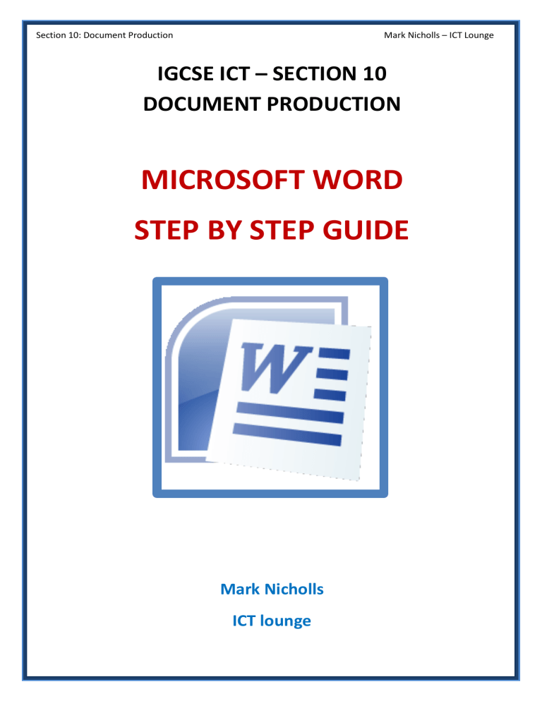 IGCSE ICT Document Production: Microsoft Word Step Guide
