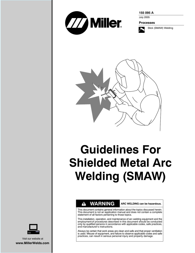 Guidelines for Shielded Metal Arc Welding (SMAW)