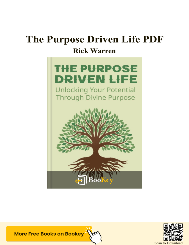 The Purpose Driven Life PDF by Rick Warren