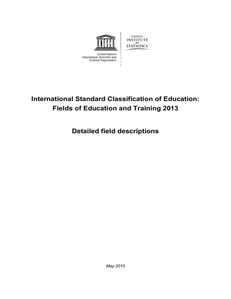 ISCED-F 2013 Education Classification Manual