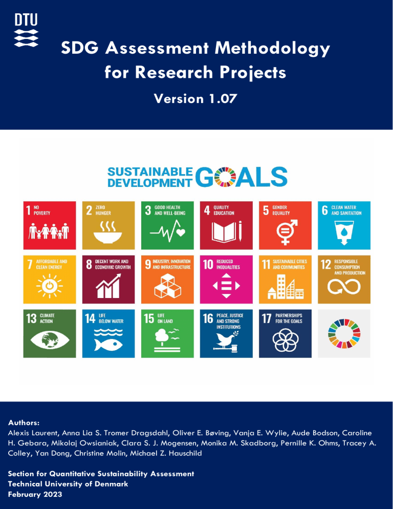 SDG Assessment Methodology for Research Projects