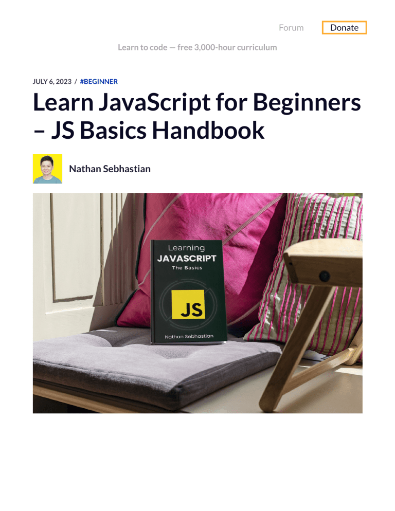 Learn JavaScript for Beginners - JS Basics Handbook