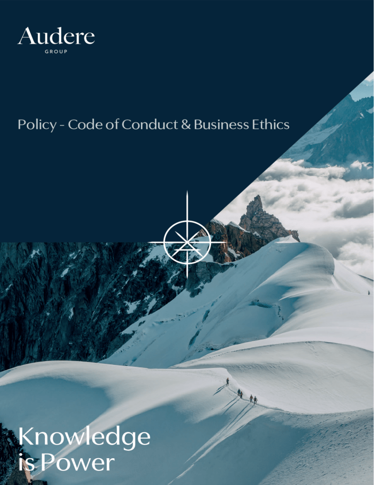 Audere Group Code of Conduct & Business Ethics Policy