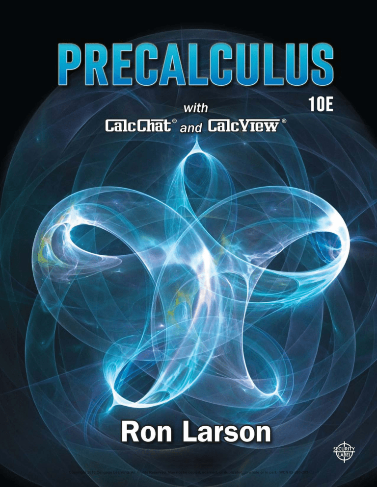 Precalculus with CalcChat and CalcView 10th Edition by Ron Larson