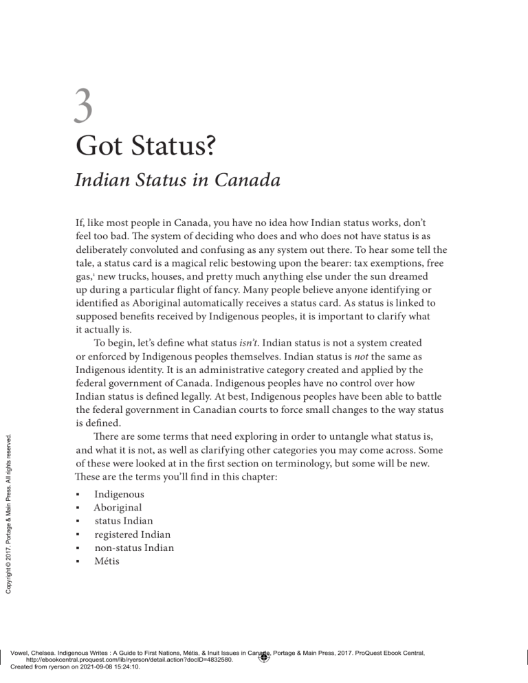 Got Status? Indian Status in Canada - Explained