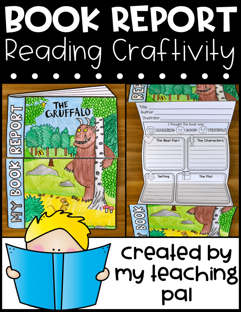 Book Report Reading Craftivity for Elementary Students