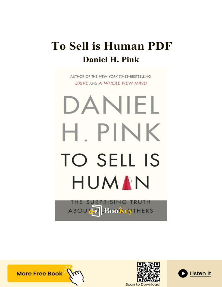 To Sell is Human Summary by Daniel H. Pink