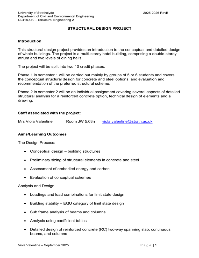 Structural Design Project: University of Strathclyde Course Brief