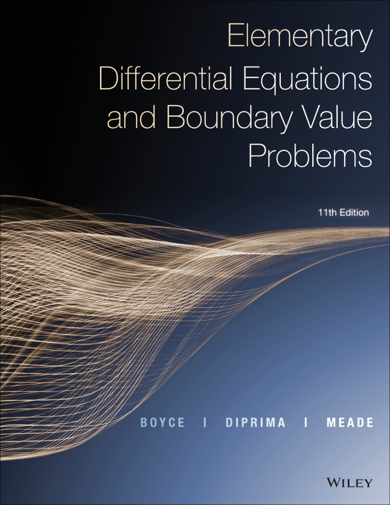 Elementary Differential Equations 11th Ed Textbook