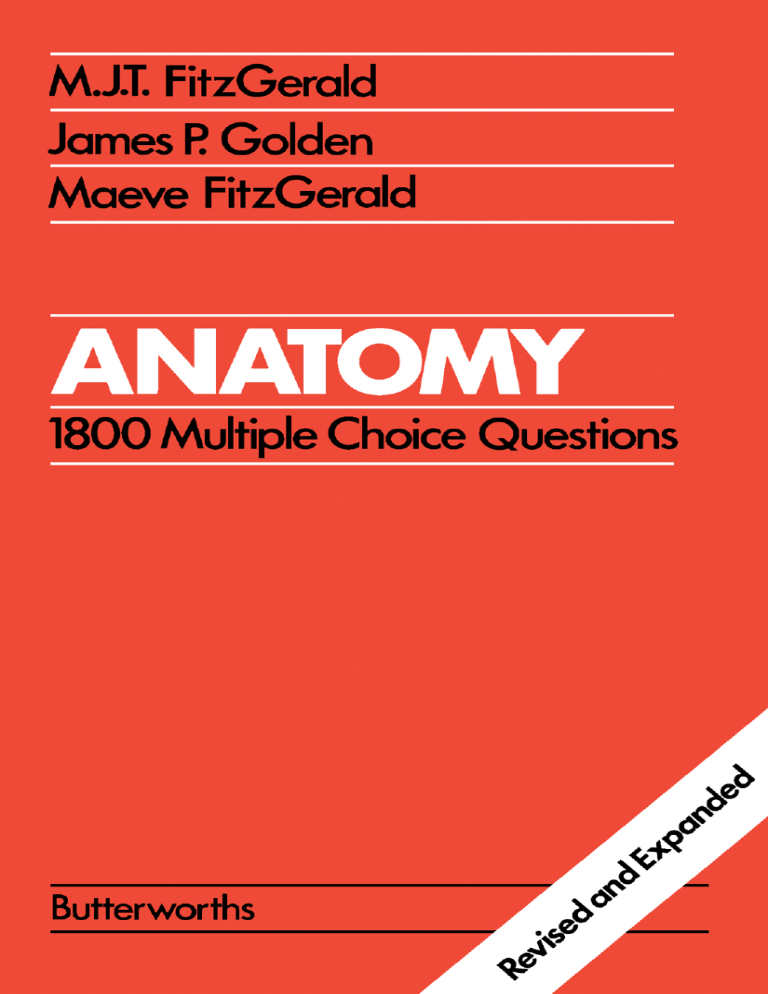 Anatomy 1800 Multiple Choice Questions Textbook