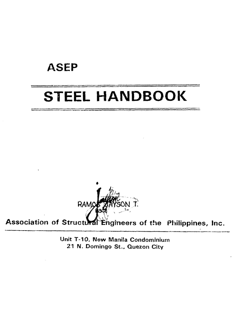 ASEP Steel Handbook: Structural Steel Design Guide