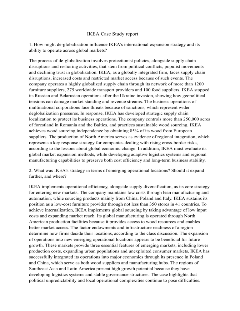 IKEA Case Study: Global Strategy & Expansion