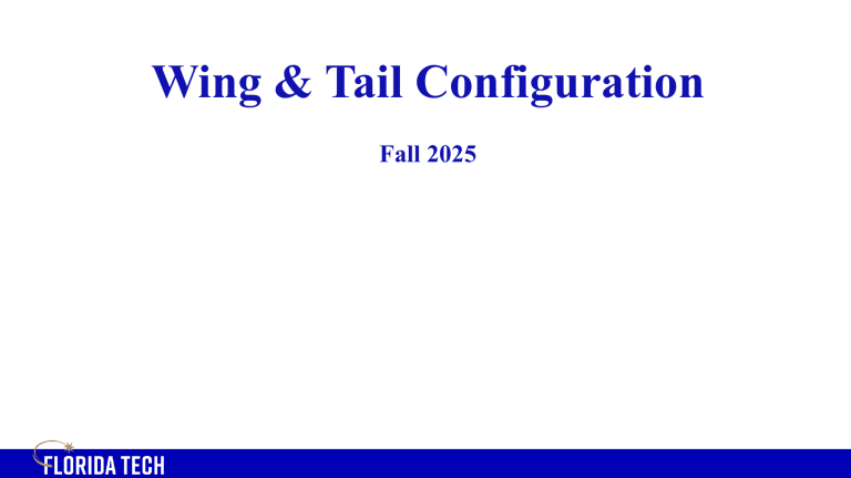 Wing & Tail Configuration in Aircraft Design