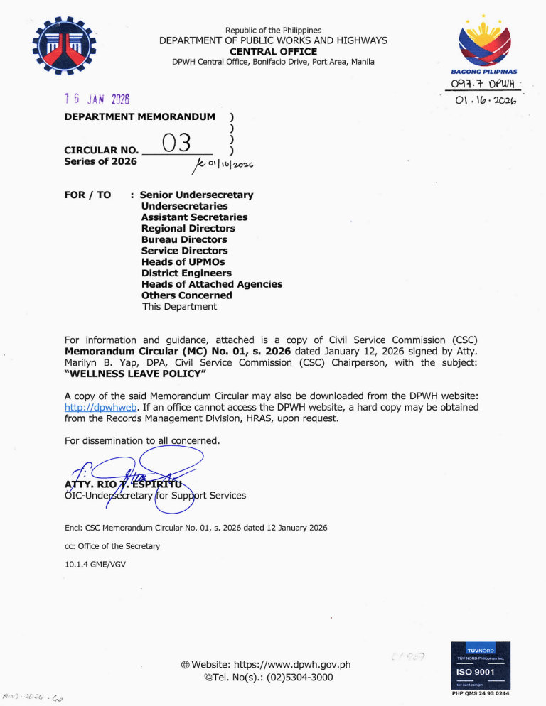 Philippines CSC Wellness Leave Policy 2026
