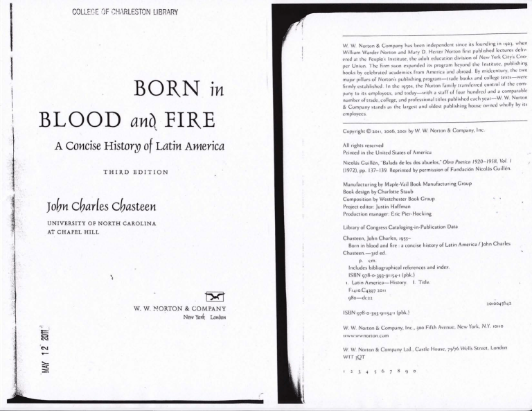 Born in Blood and Fire: A Concise History of Latin America