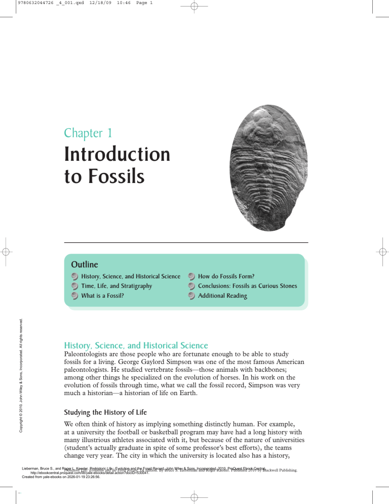 Introduction to Fossils: Chapter 1