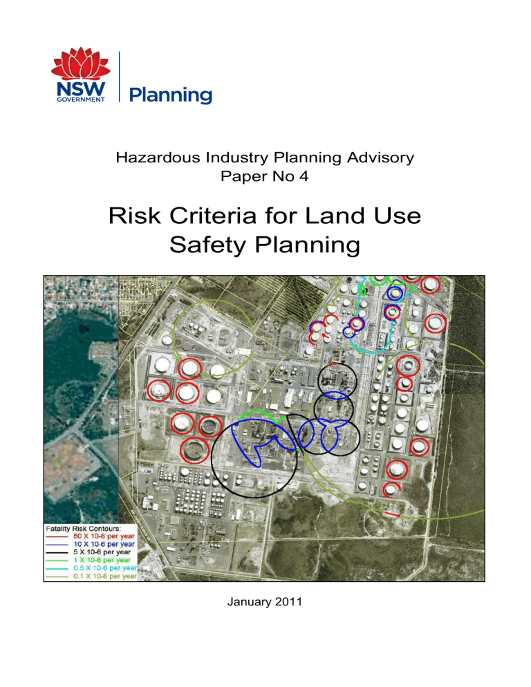 Risk Criteria for Land Use Safety Planning