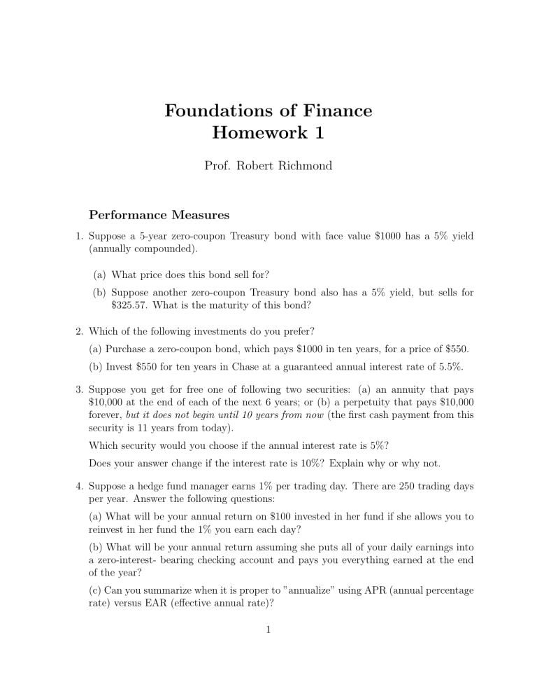 Foundations of Finance Homework 1