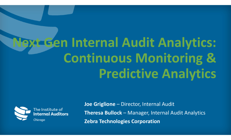 Next Gen Internal Audit Analytics: Continuous Monitoring & Predictive ...
