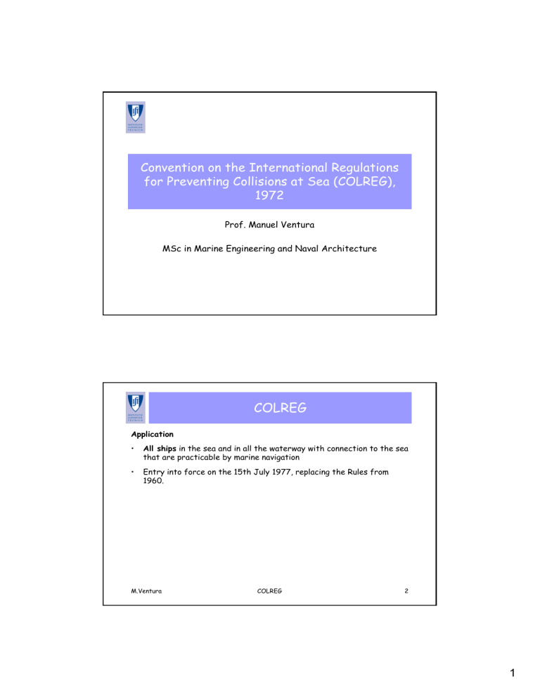 COLREG 1972: International Maritime Collision Regulations