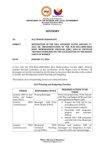 GAD Training Proposal: Capacity Building for Gender Development