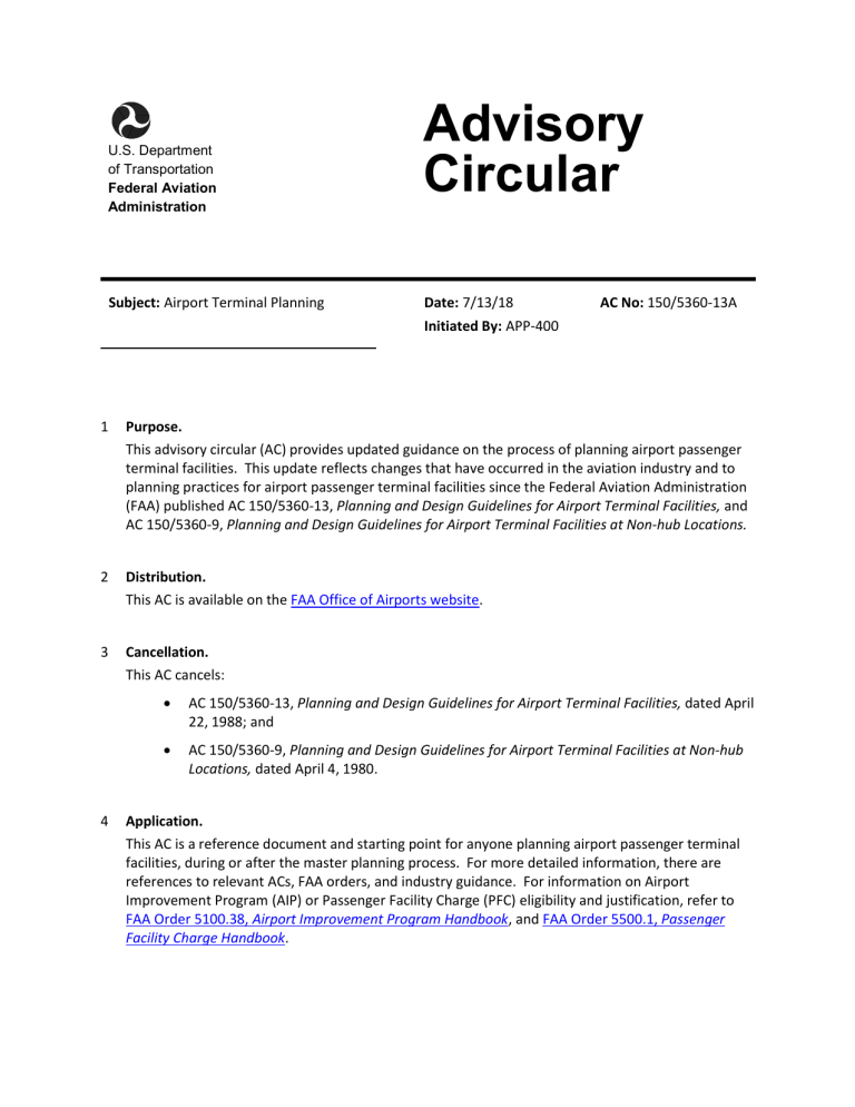 FAA Advisory Circular: Airport Terminal Planning