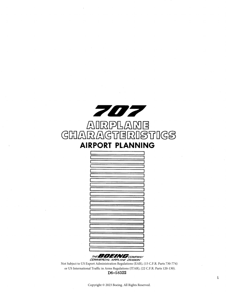 Boeing 707 Airplane Characteristics Airport Planning