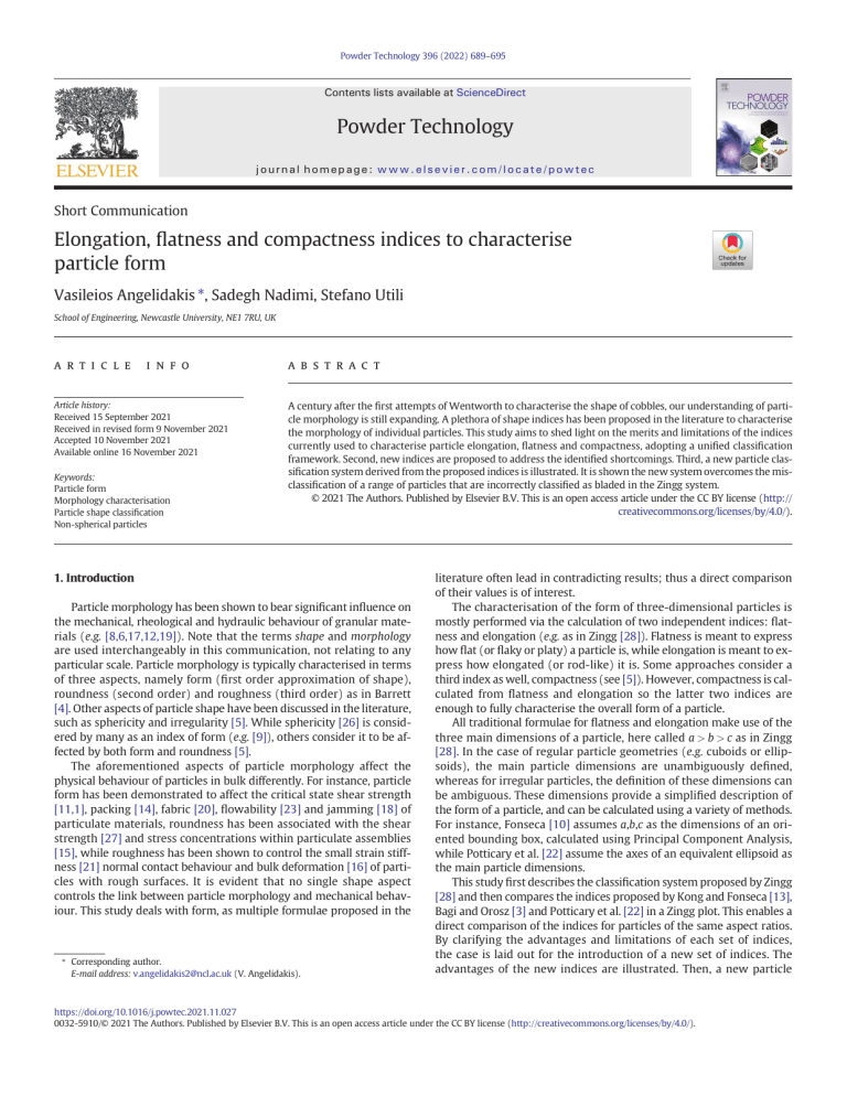 Elongation, Flatness, and Compactness Indices for Particle Form ...